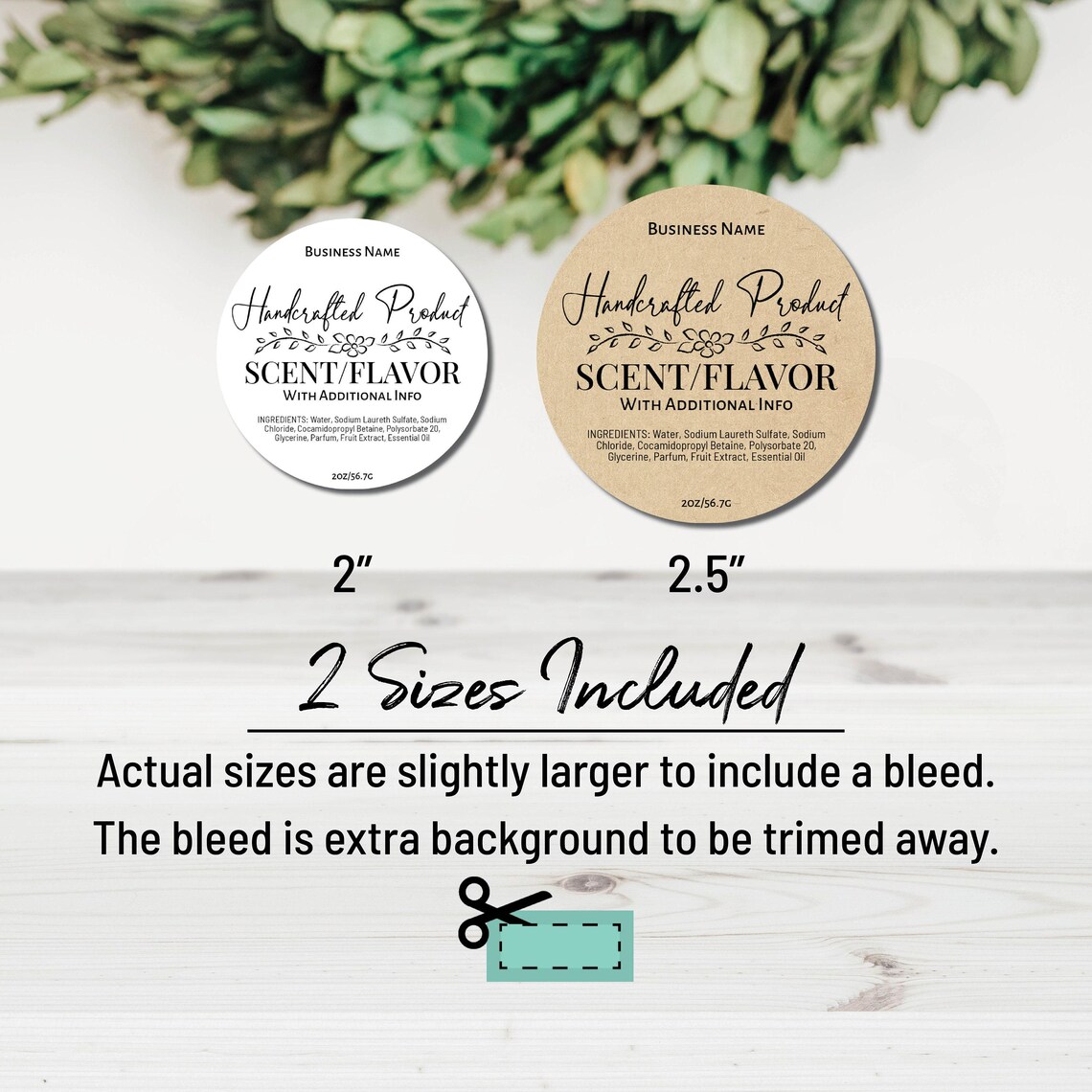 Editable Circle Product Label Template. Floral Vine Sticker. Edit Label ...