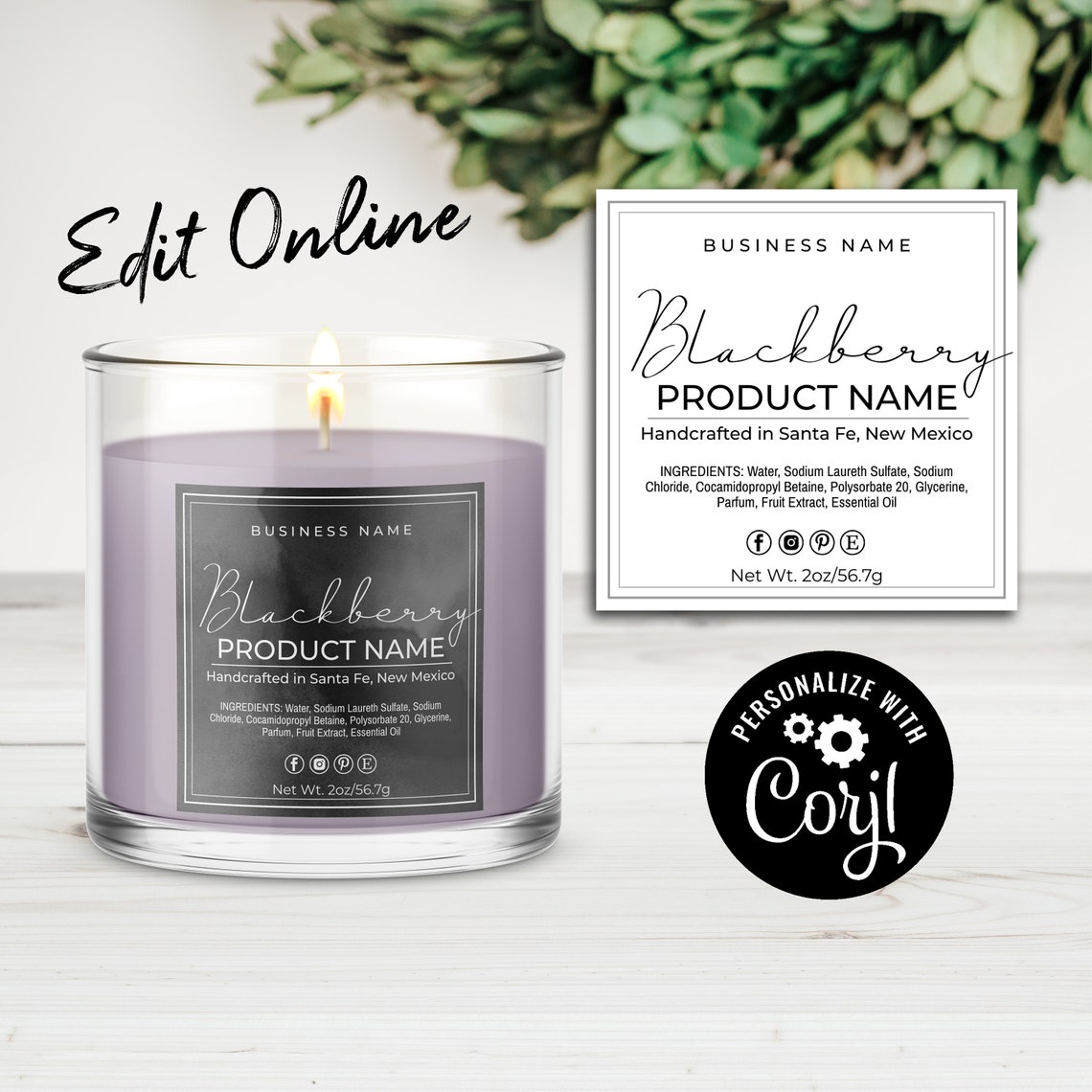 2 & 3 Square Product Label Template. Labels for | Etsy