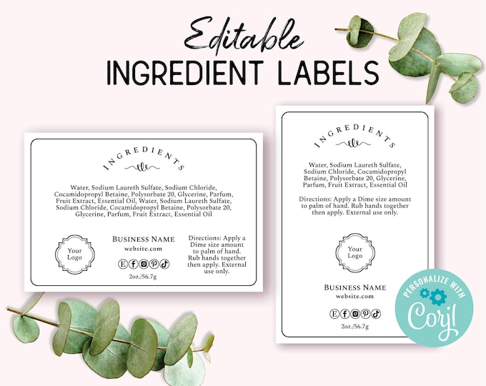 Ingredient Labels - Etsy