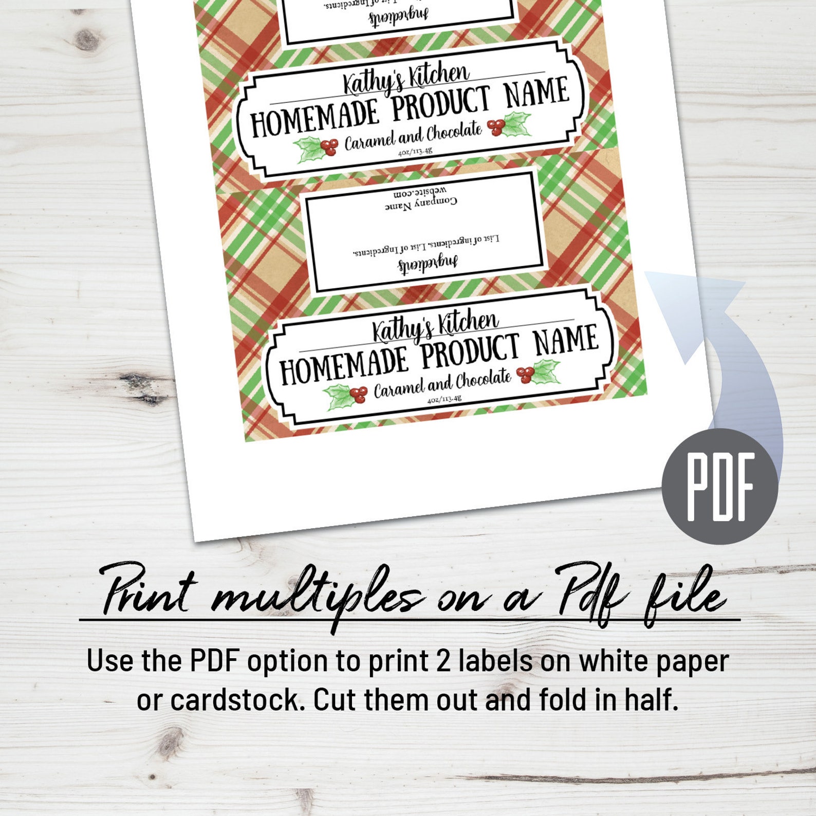 Editable Christmas Treat Bag Topper. Gift Label for Zipper - Etsy