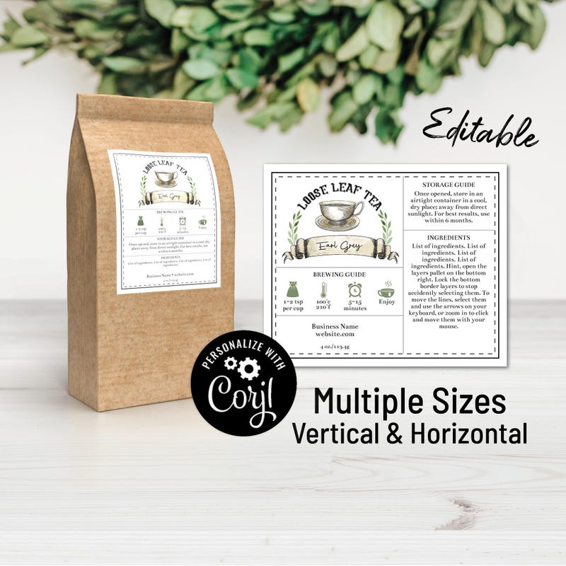 Tea Label Round - Etsy UK