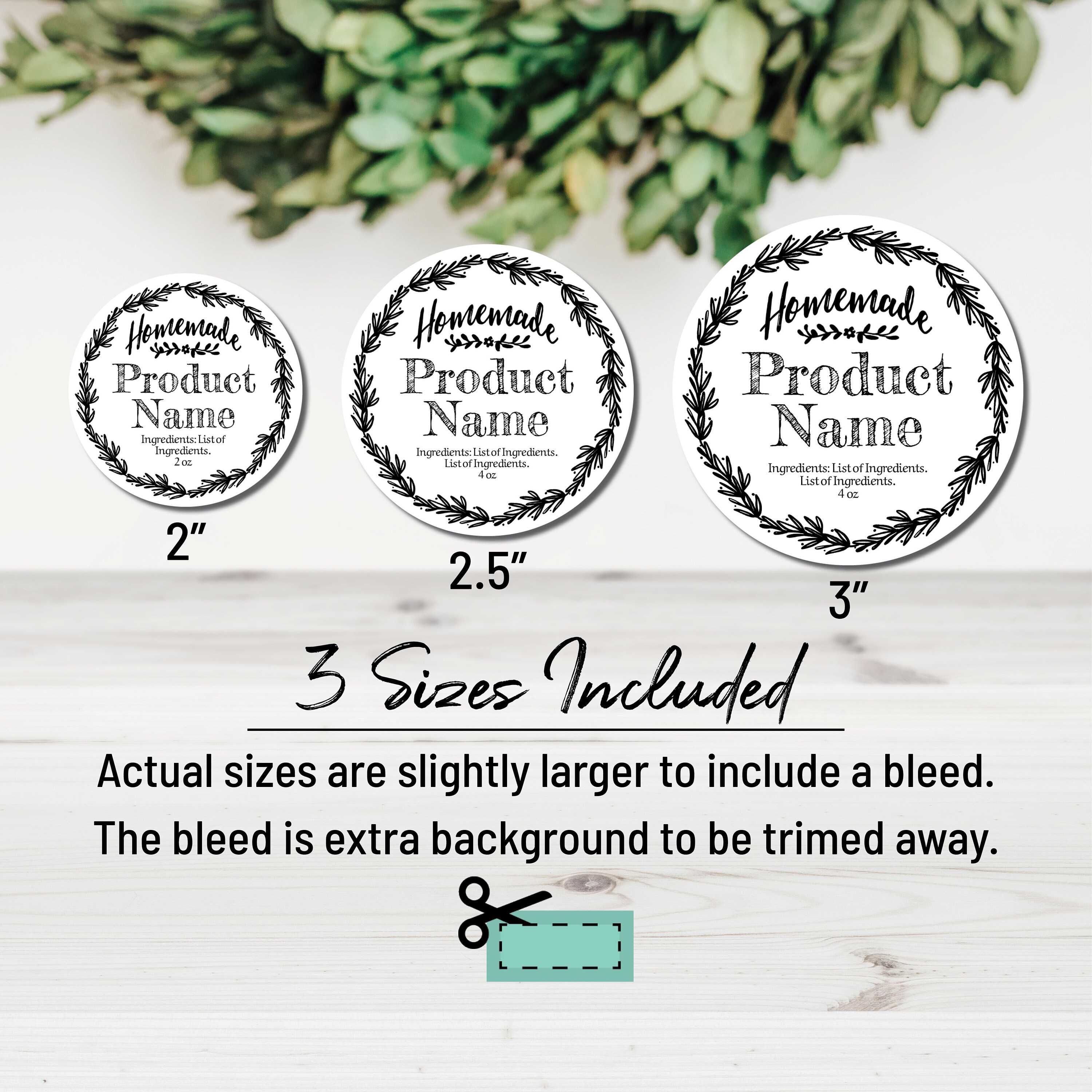 Round Homemade Label. Customizable Packaging Design for - Etsy