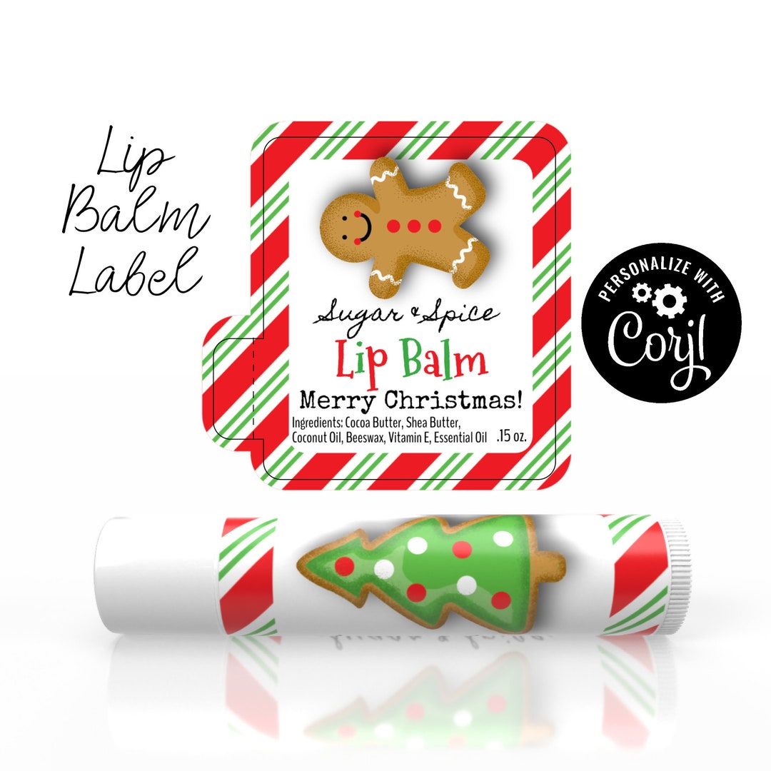 Christmas Cookies Lip Balm Label Template. Personalize, Customize ...