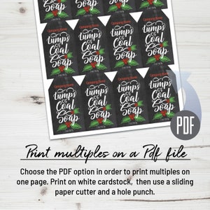 Lumps of Coal Soap Editable Gift Tag Template. Christmas Product Labels ...