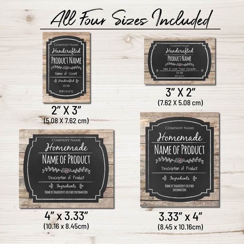 Chalkboard Farmhouse Product Label Template. Labels for Jars - Etsy
