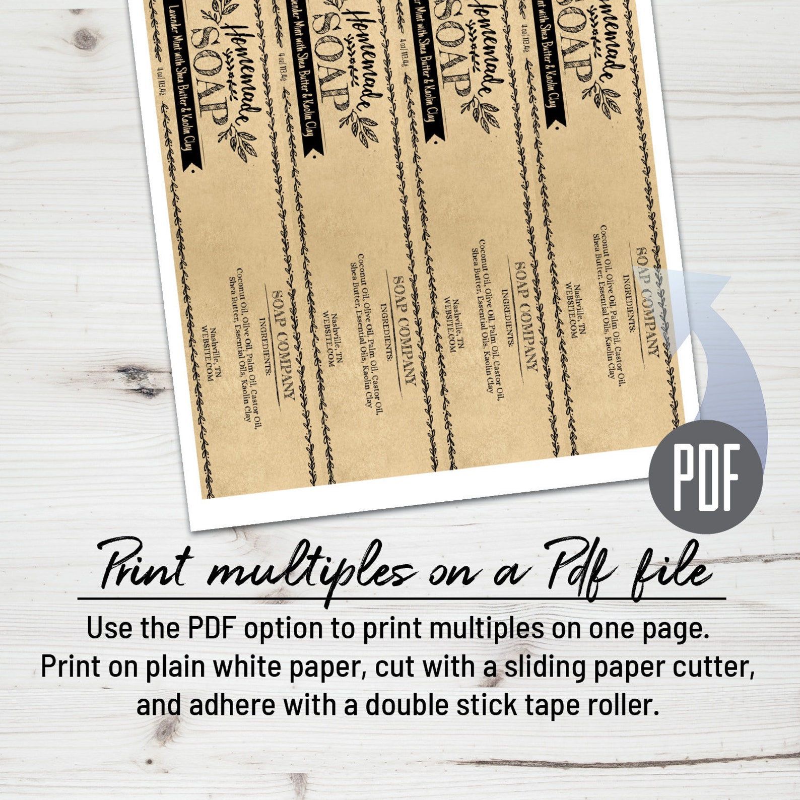 Soap Label Template Hand Hand Drawn Design Custom Printable Etsy Canada
