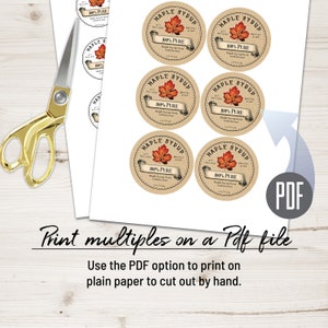 Maple Leaf Labels. Editable Circle Label. Customize Product Label ...