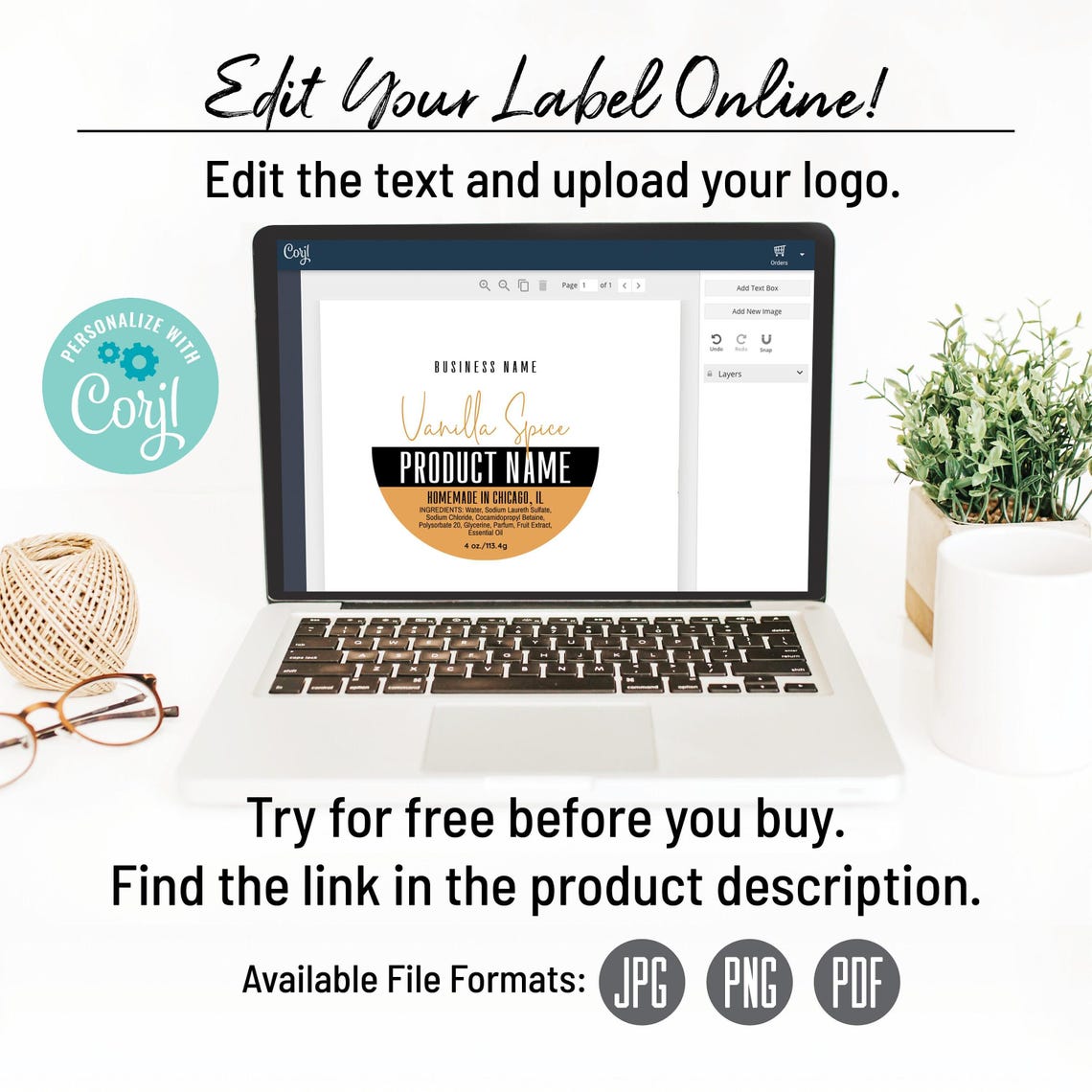 Editable Modern Round Label Sticker Template. Edit Product Label Online ...