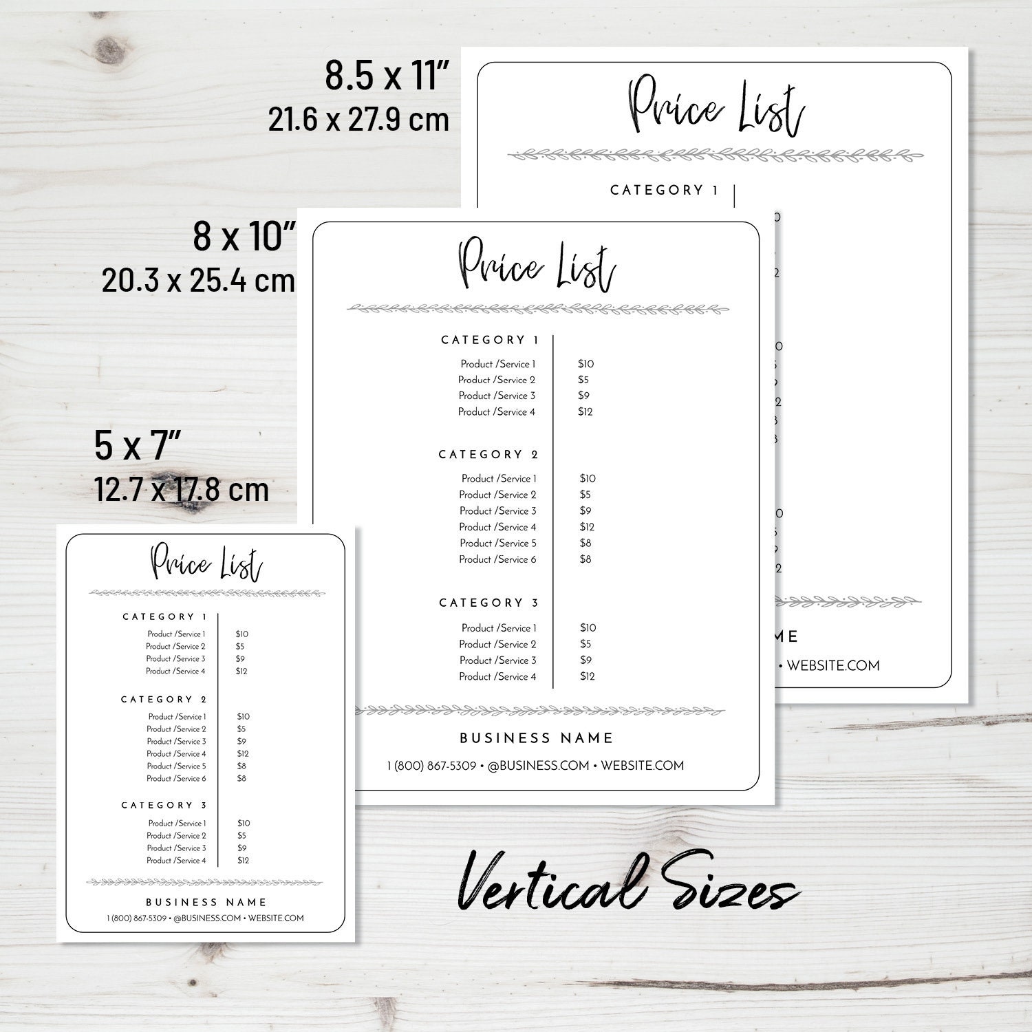 Editable Business Price List. Printable Store Price Sign for | Etsy