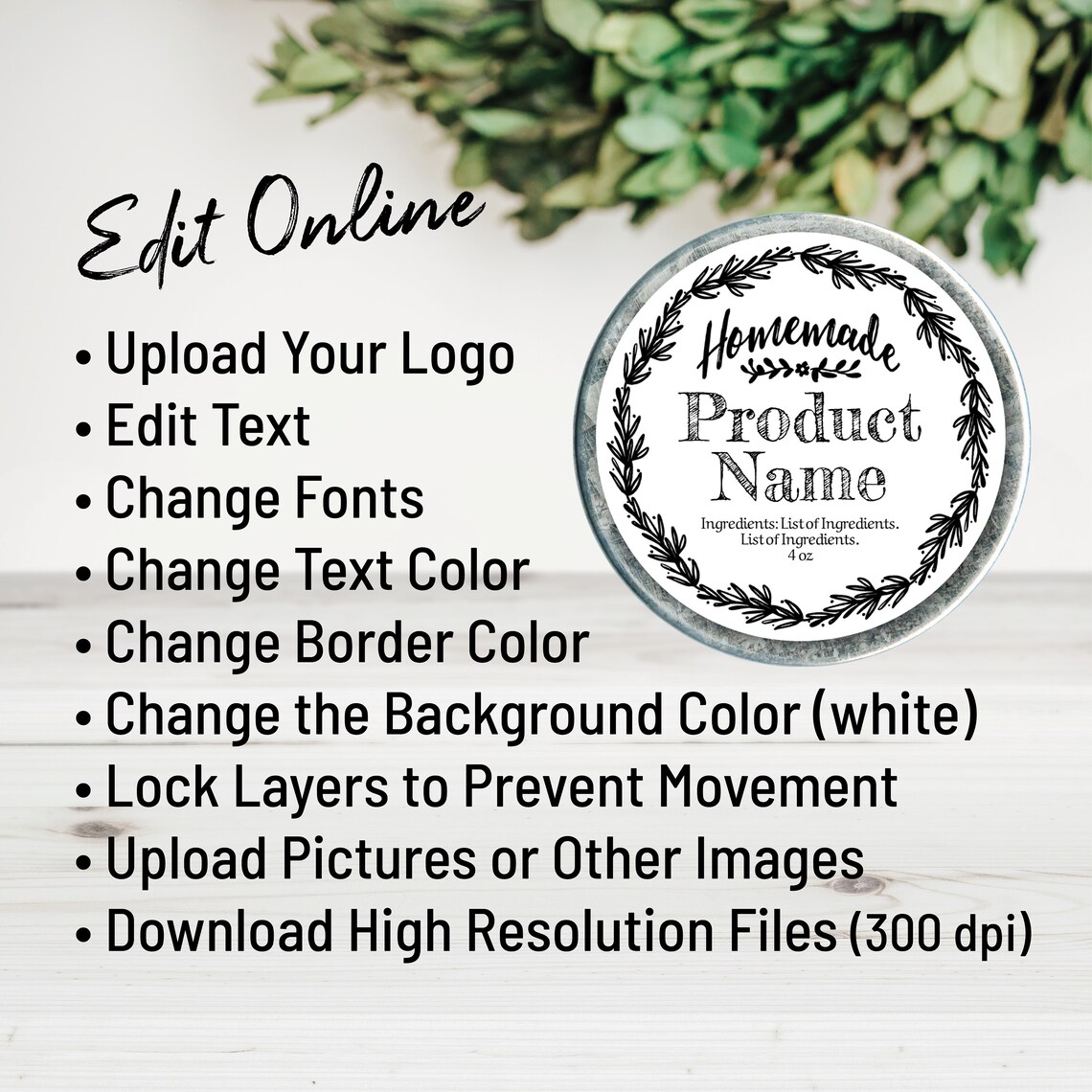 Round Homemade Label. Customizable Packaging Design for - Etsy