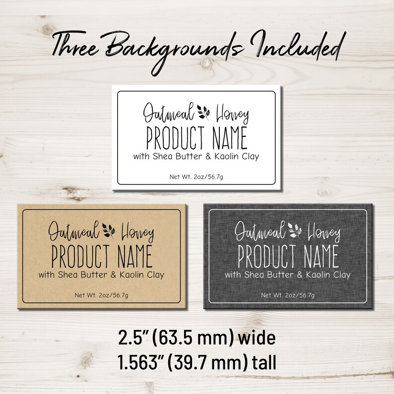 Small Jar Label Front & Back Editable Label Template. - Etsy