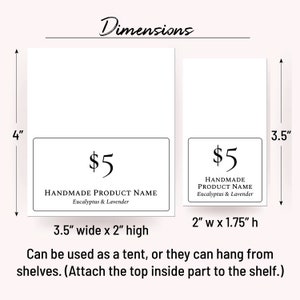 Price Tag, Table Tent Card Template, Shelf Price Card Template ...
