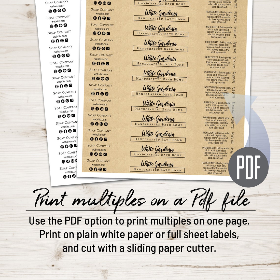 Editable Bath Bomb Label Template Clean and Simple. Printable | Etsy
