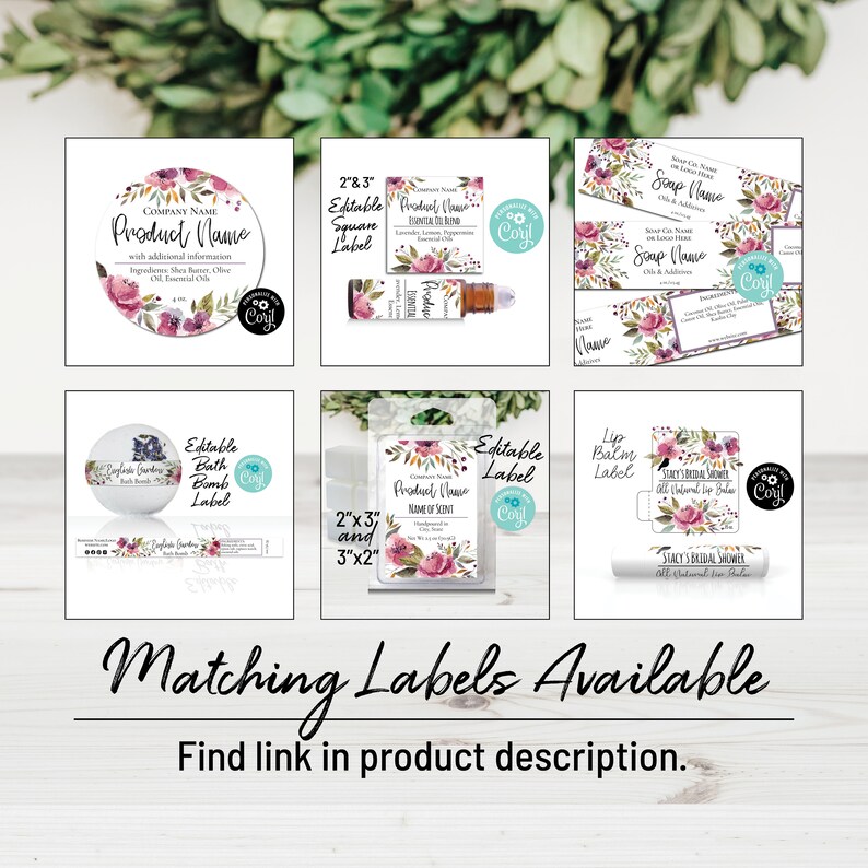 Small Jar Label Front & Back Editable Label Template - Etsy