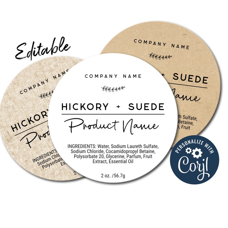 Product Label Template - Etsy