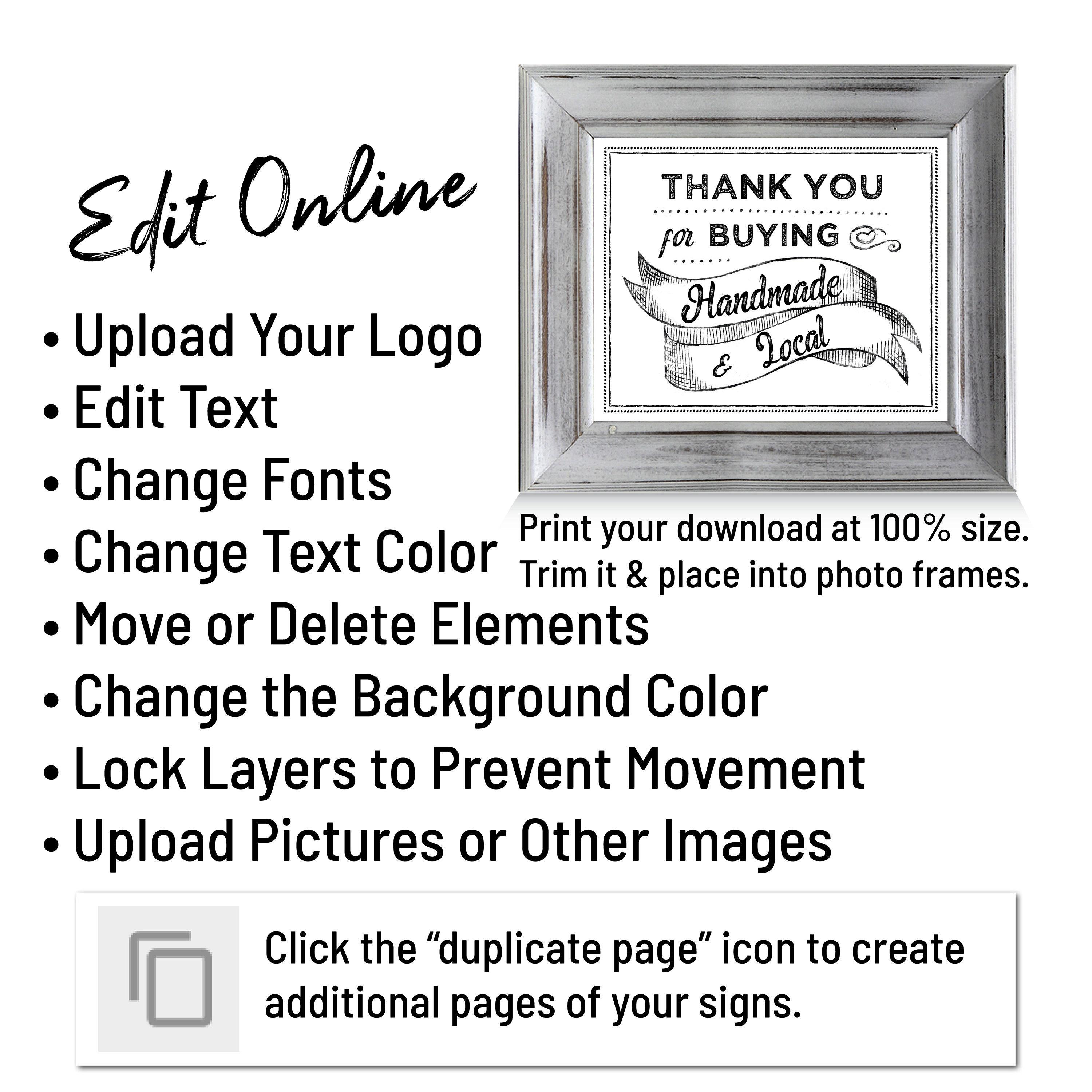 Editable Sign Bundle. Small Business Price Sign for Farmer's Market ...