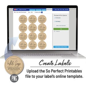 Editable Circle Label Template, Custom Digital Product Sticker Template ...