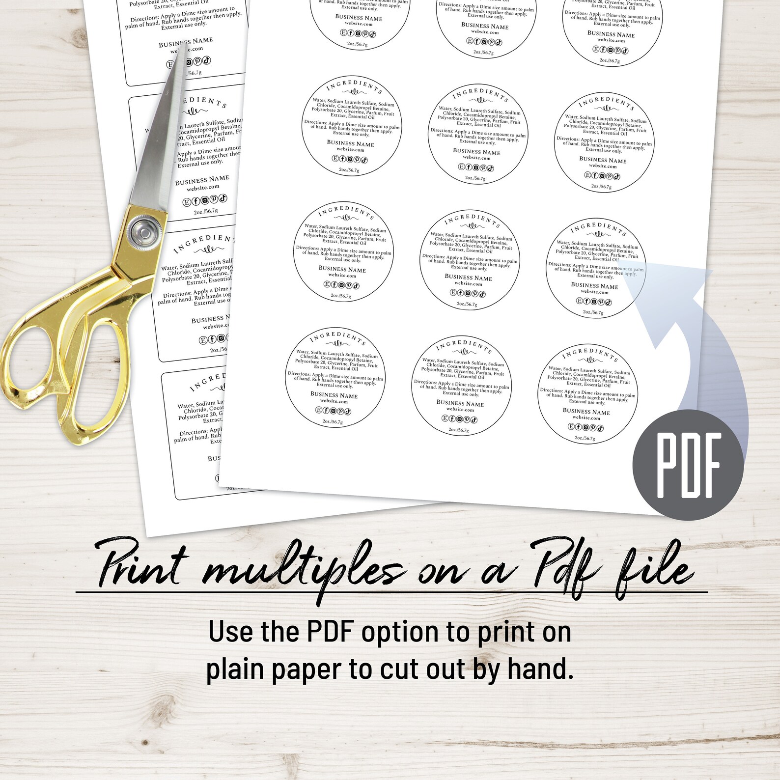 Ingredient Label Template, Custom Product Packaging Sticker ...