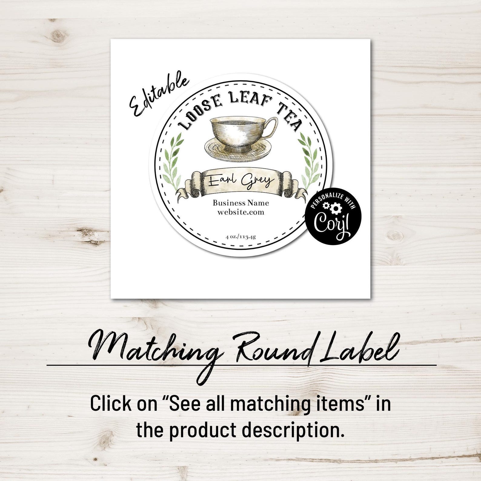 Tea Label Template. Tea Bag, Tea Party Label. Sticker Product Template ...