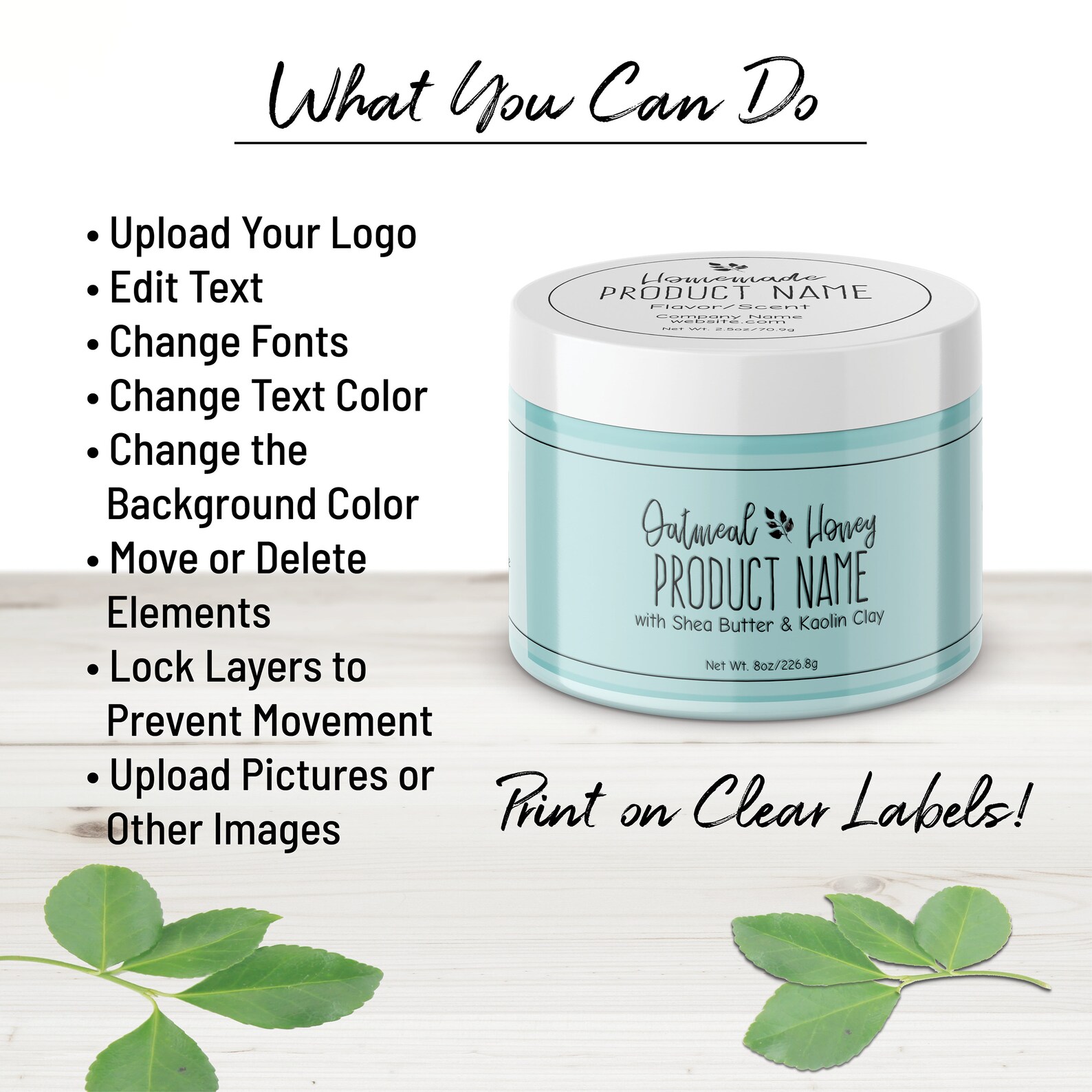 Wrap Around Label Template for Jars 2 4 6 8oz Jar Label - Etsy