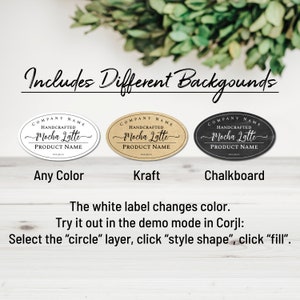Editable Oval Labels for Jars, Bottles, Tins, Homemade Products ...