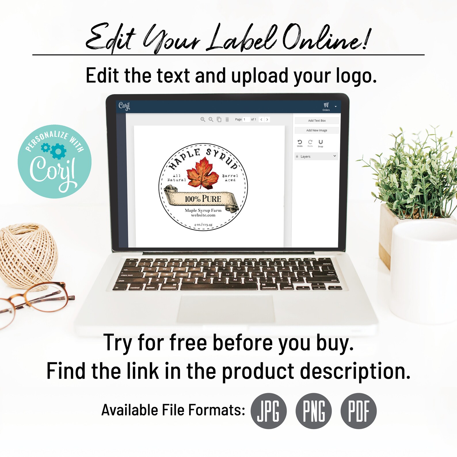 Maple Leaf Labels. Editable Circle Label. Customize Product Label ...