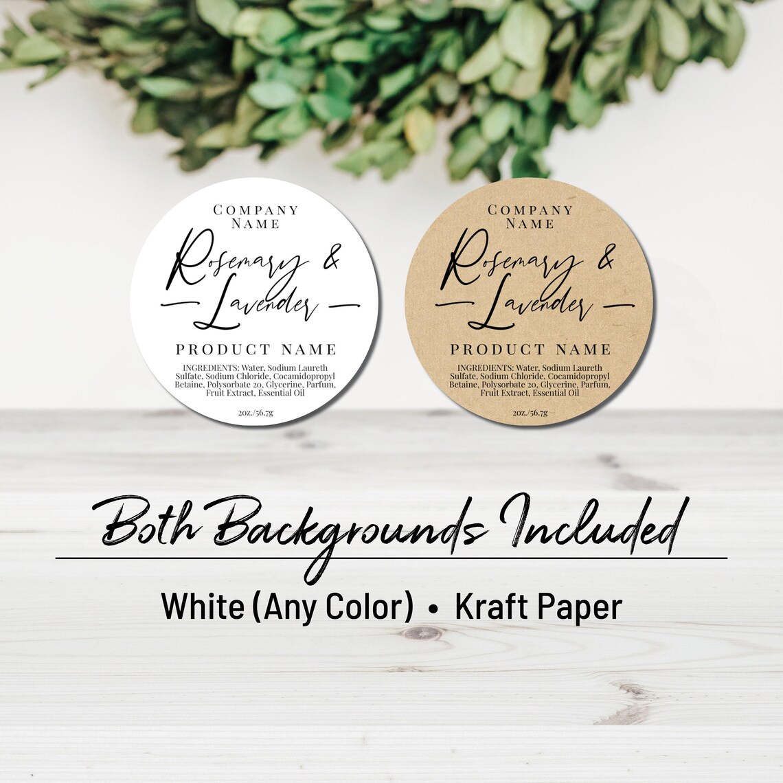 Editable Circle Label Template, Custom Digital Product Sticker Template ...