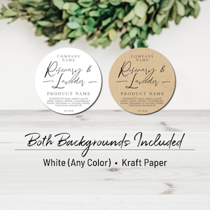 Editable Circle Label Template, Custom Digital Product Sticker Template ...