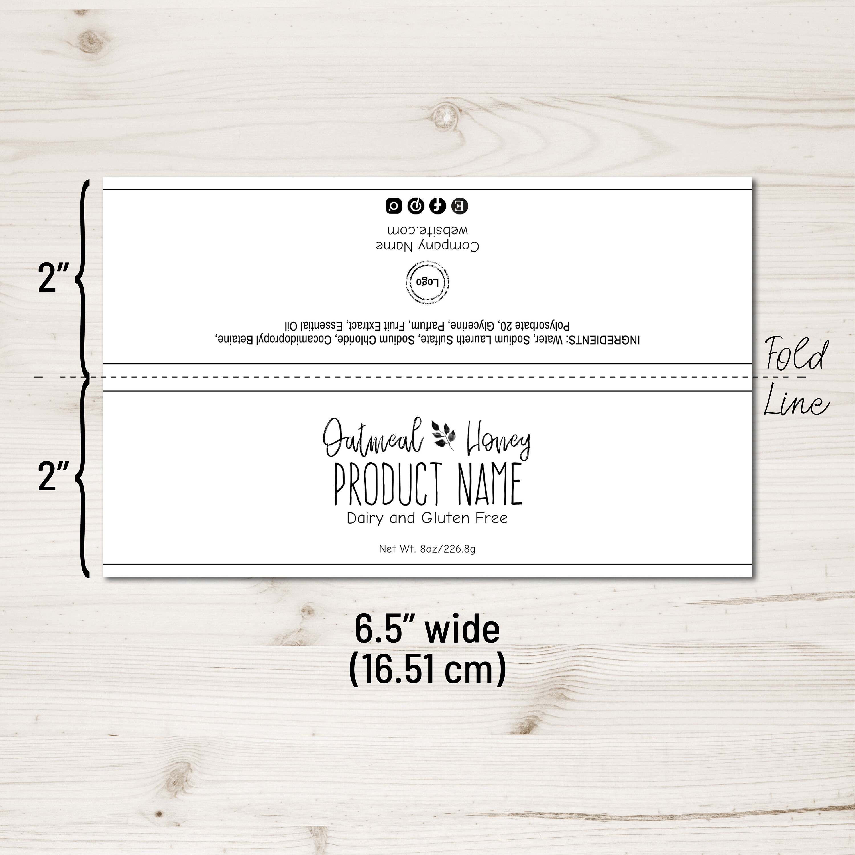 Natural and Sophisticated Bag Topper Label Editable Template. | Etsy