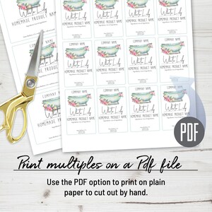 Editable Label Template Watercolor Bathtub. Customize W/ Corjl Online ...