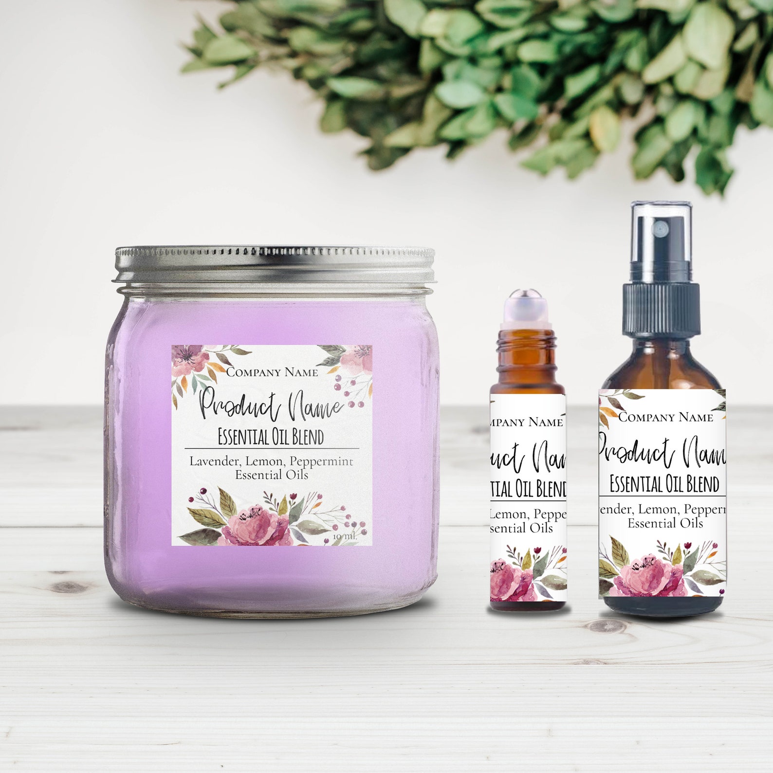 Editable Square Label Template Floral Watercolor. Customize - Etsy