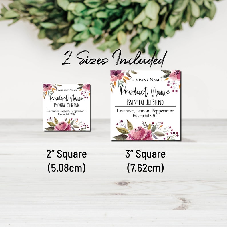Editable Square Label Template Floral Watercolor. Customize - Etsy