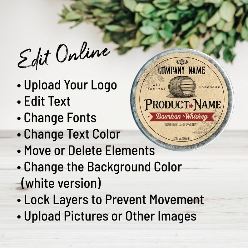 Whiskey Barrel Sticker Template. Editable Circle Label for - Etsy