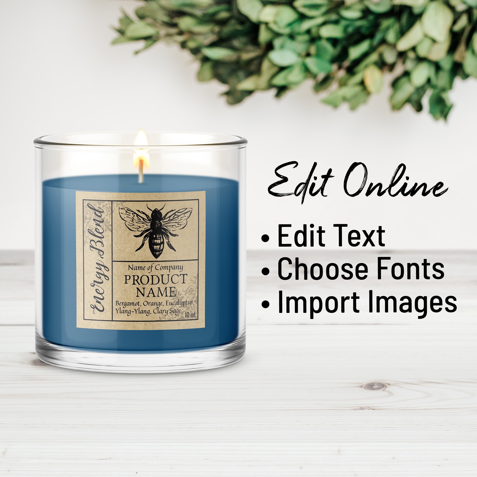 Editable Square Product Label Template Apothecary Bee. | Etsy Australia