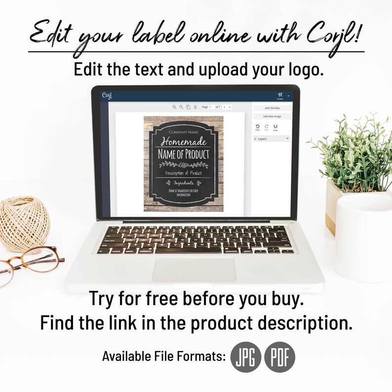 Chalkboard Farmhouse Product Label Template. Labels for Jars | Etsy