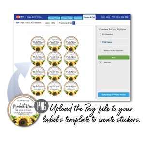 Sunflower Product Label Template. Custom Homemade Product Sticker ...