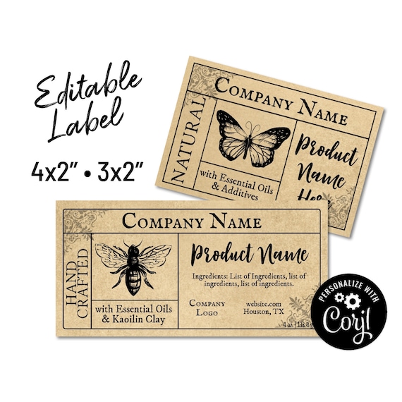 Paper Labels Instant Download 2x3 and 2x4 Sizes DIY Custom Labels ...