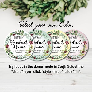 Garden Wreath Custom Round Label, Product Label Template. Sticker ...