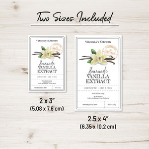 Homemade Vanilla Label, Vanilla Extract Label Template, Vanilla Labels ...