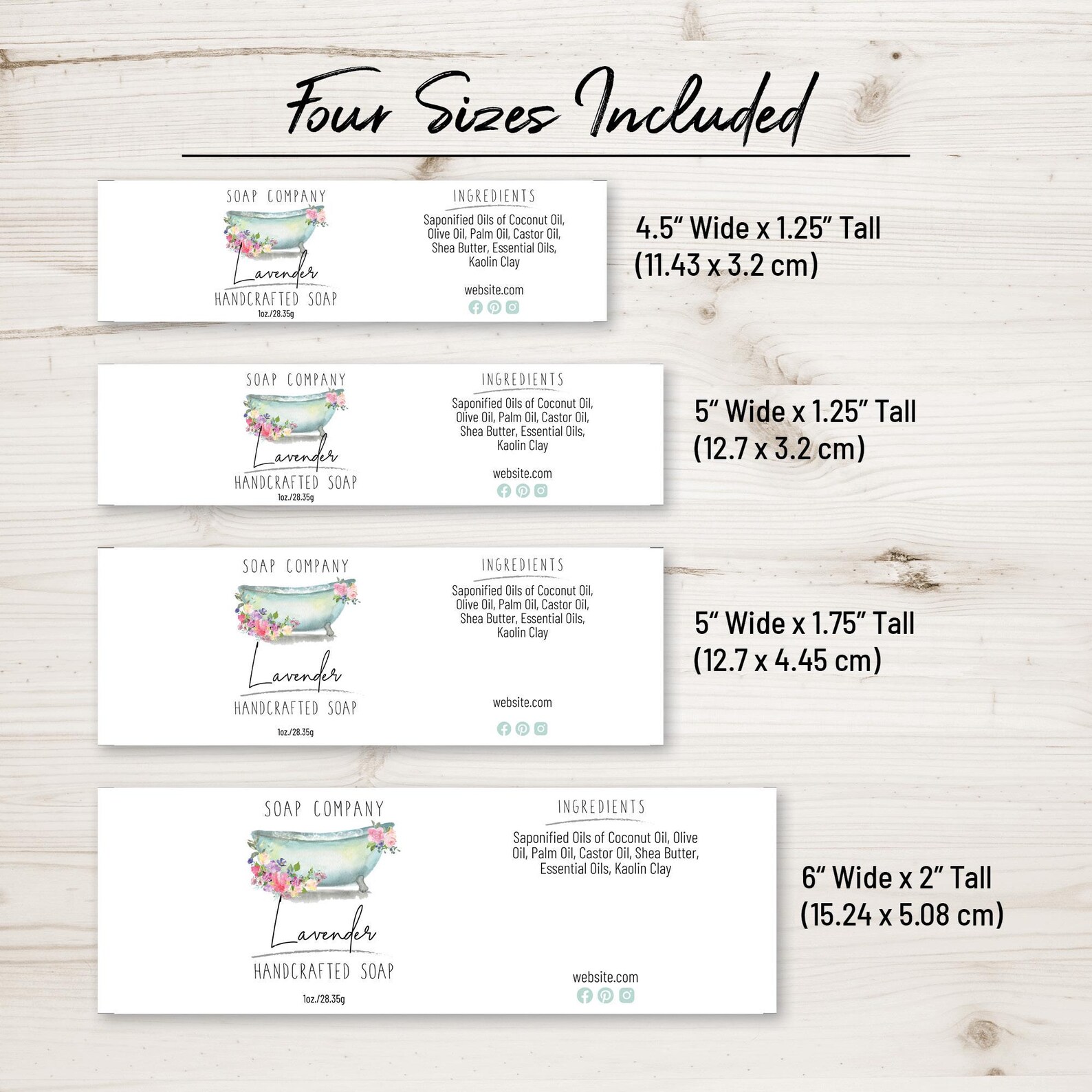 Mini Soap Label Template. Sample, Guest, Hotel Soap Labels in Floral ...