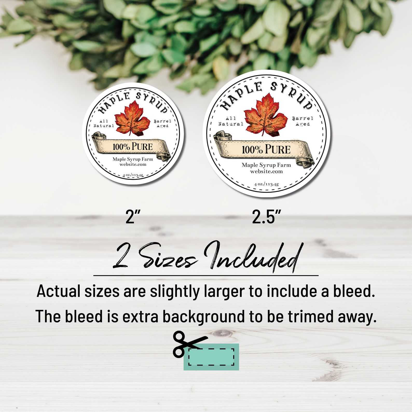 Maple Leaf Labels. Editable Circle Label. Customize Product - Etsy