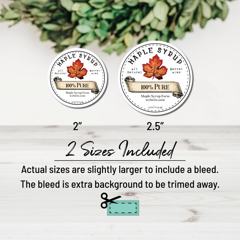Maple Leaf Labels. Editable Circle Label. Customize Product - Etsy