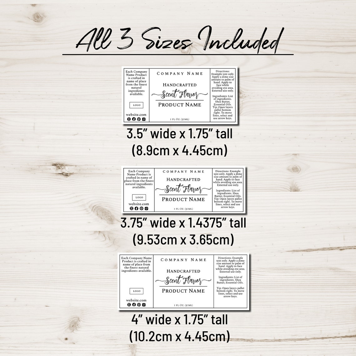 Editable Bottle Label Template Simply Natural. Dropper Spray | Etsy