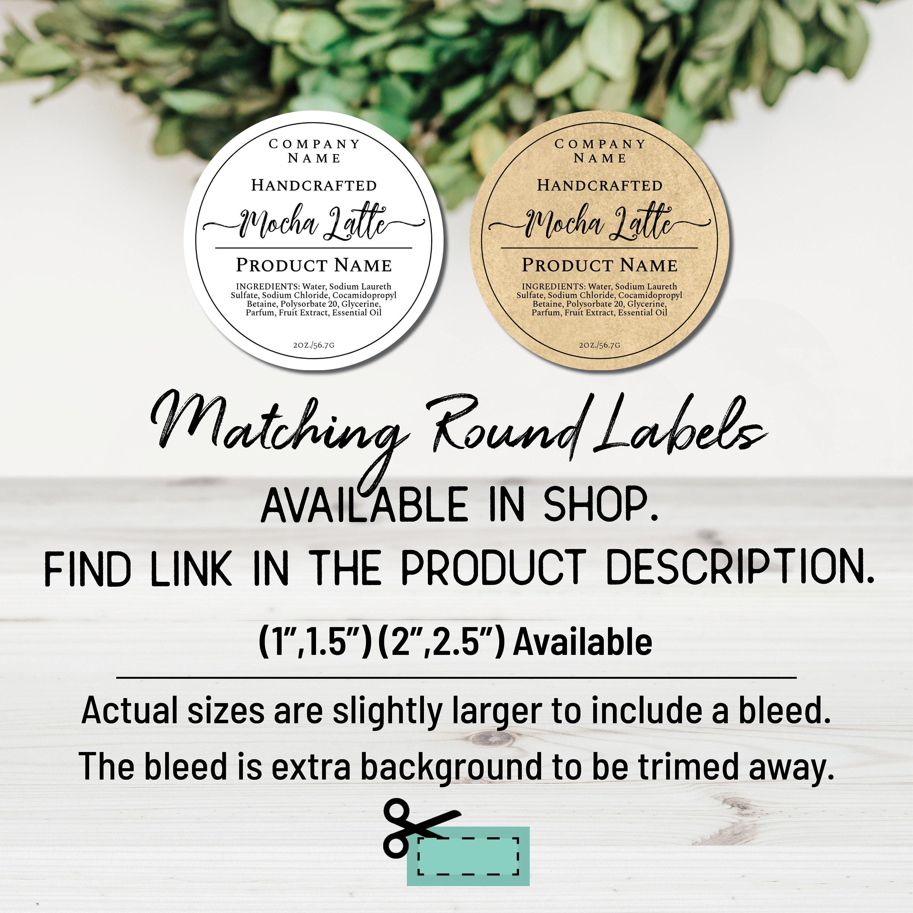 1" Wrap Around Label Template for Short, Low Profile Jars. Product ...