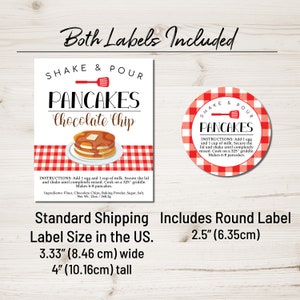 Pancake Mix Label. Shake & Pour Mason Jar Pancake Mix Label. Editable ...