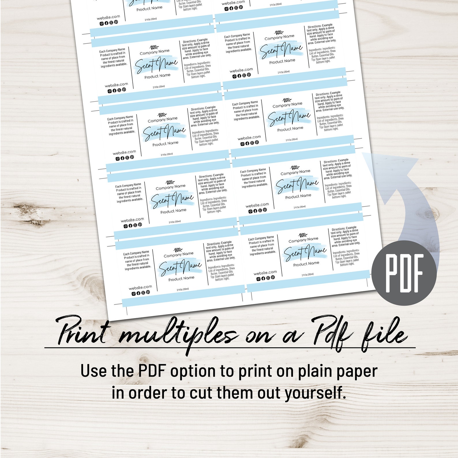 Paint Swash Bottle Label Template. Choose Any Color Customize - Etsy