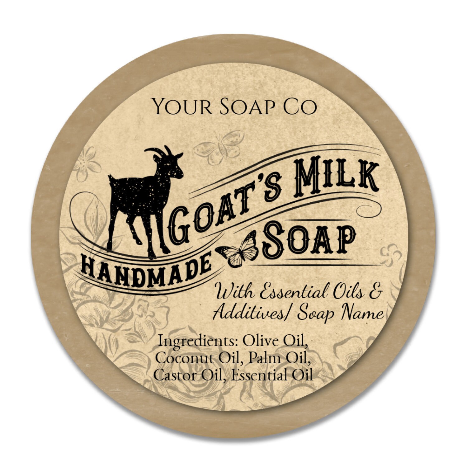 Soap Label Goat's Milk Handmade Soap on Kraft Paper | Etsy
