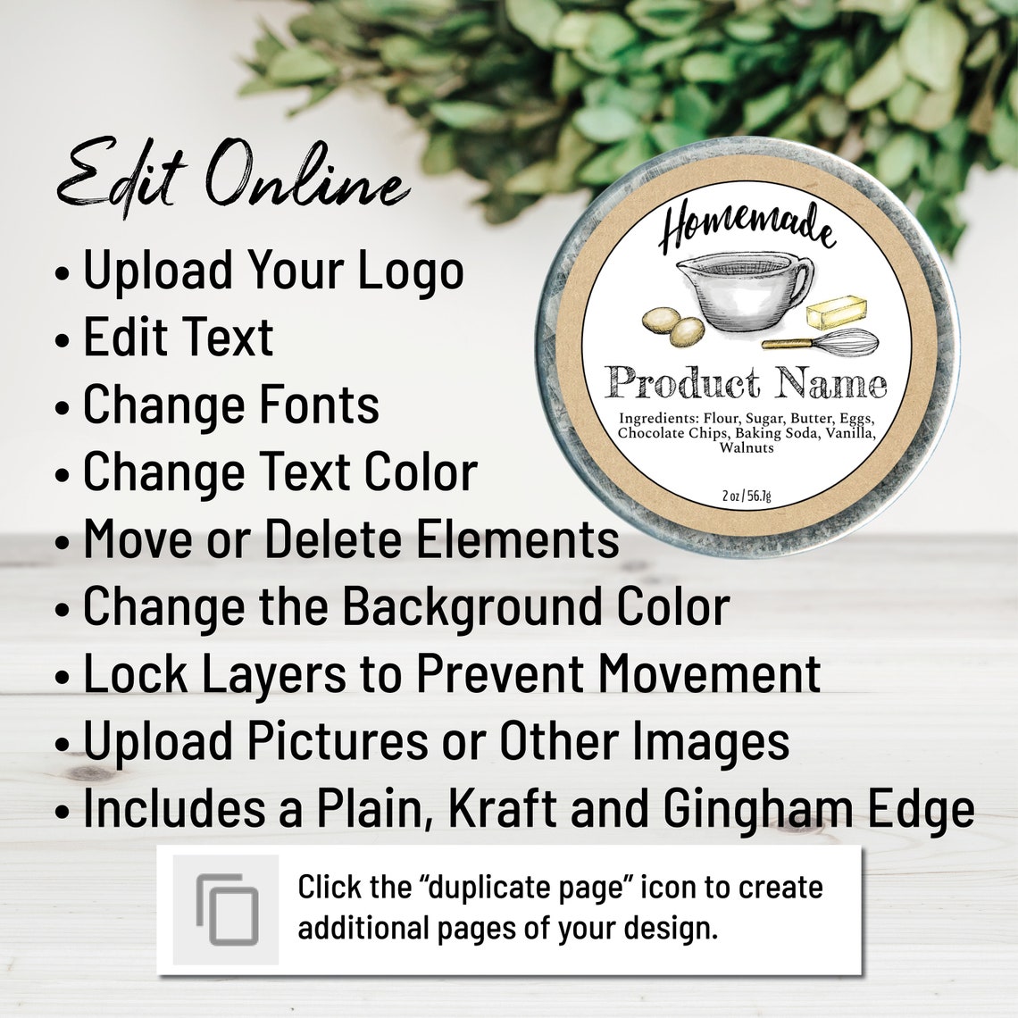 Homemade Baking Label. Editable Circle Sticker Template. - Etsy