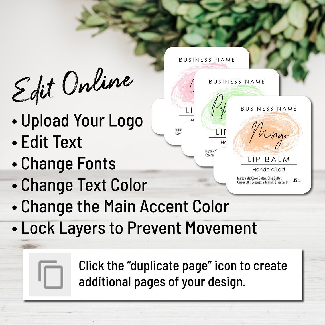 Colorful Lip Balm Label Template. Choose Your Colors. - Etsy