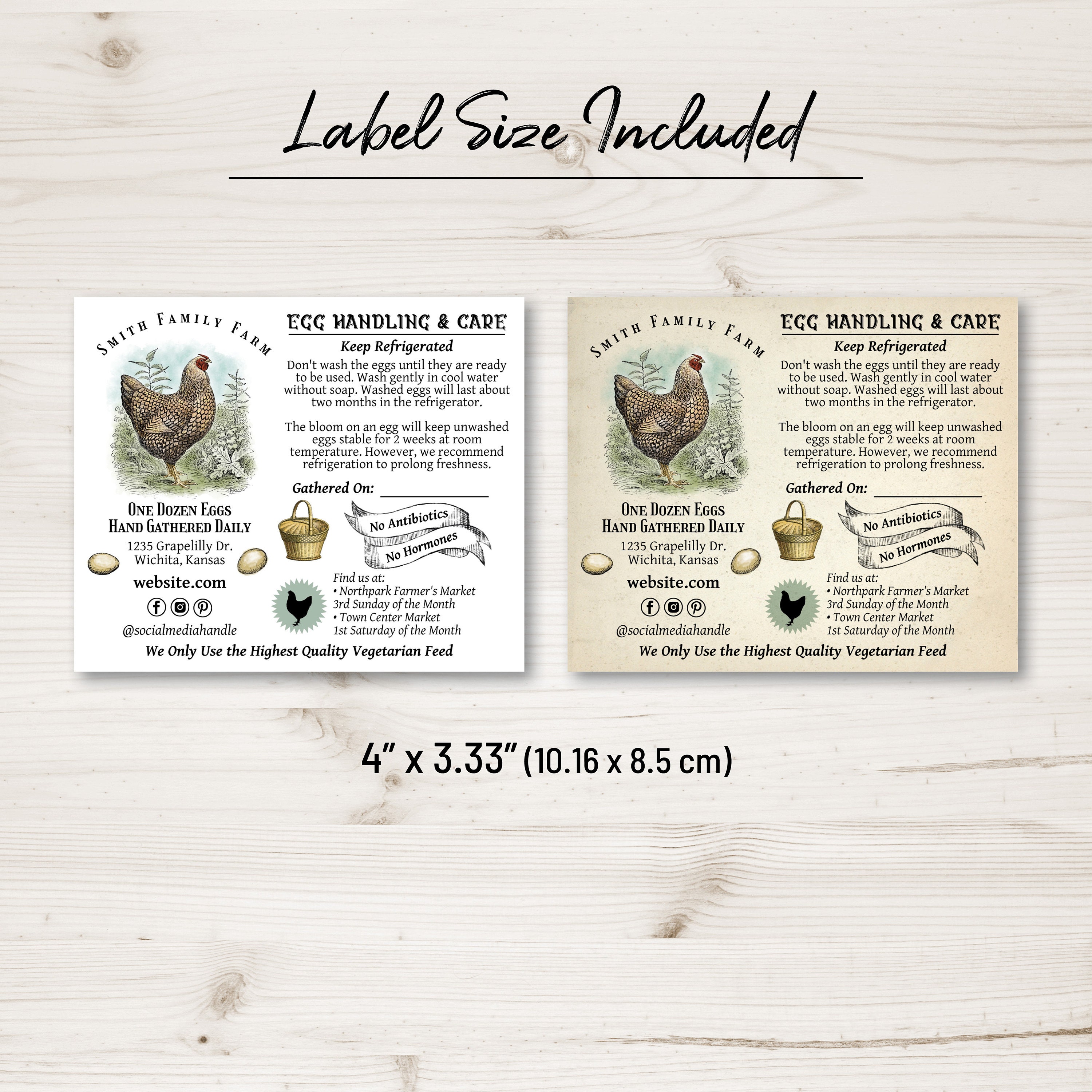 Egg Handling Instruction Card Template, Egg Safety & Care Flyer ...